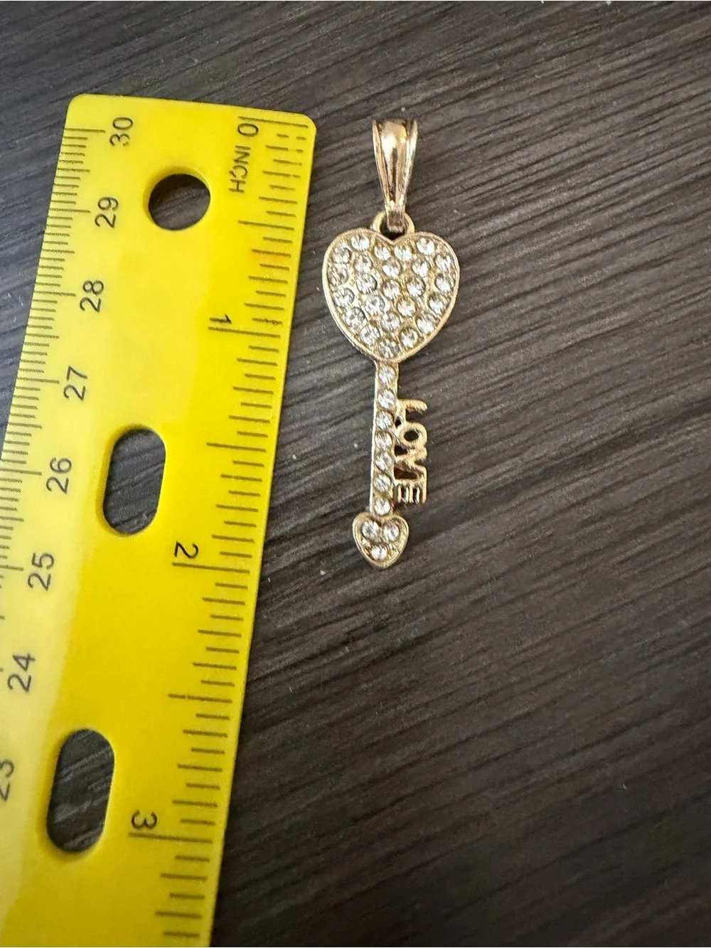 Jewelry | Gold Plated Crystal Heart Key Pendant Necklace Love Accent ...